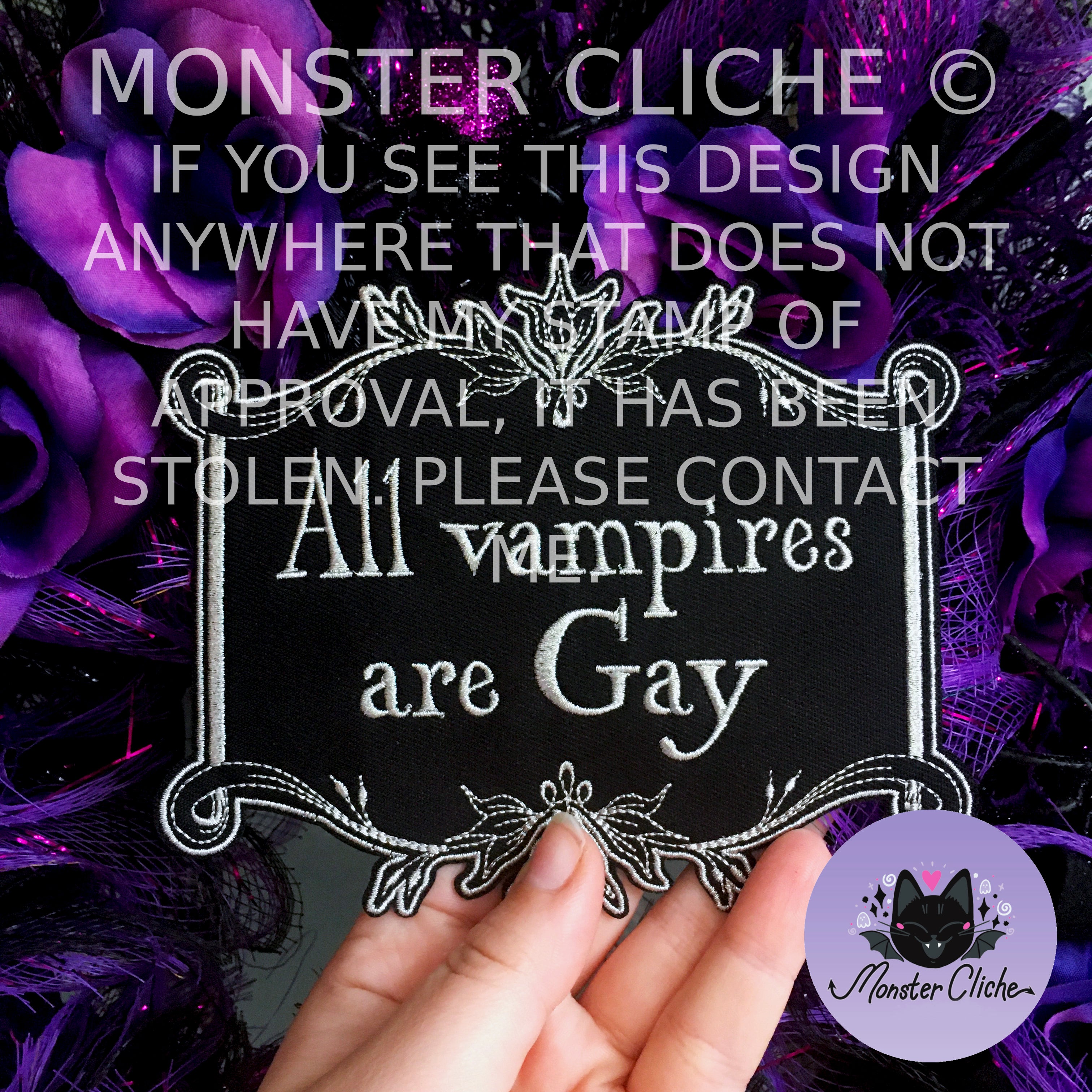 All Vampires Are Gay Iron On Patch – Monster Cliche
