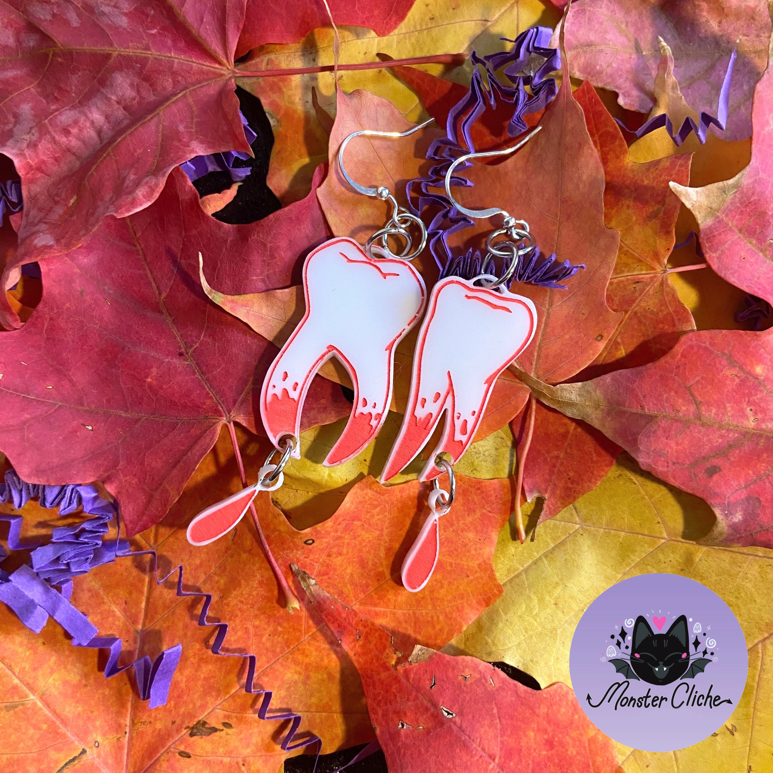 Bloody Teeth Asymmetrical Earrings (MTO) – Monster Cliche